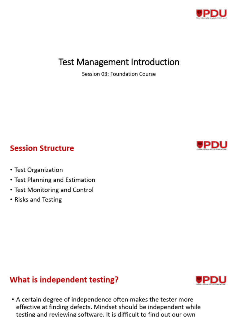 IIT - Test Management Introduction | PDF