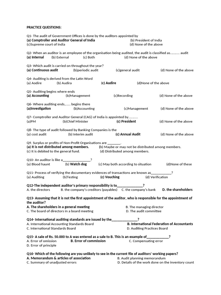 Practice Questions | PDF