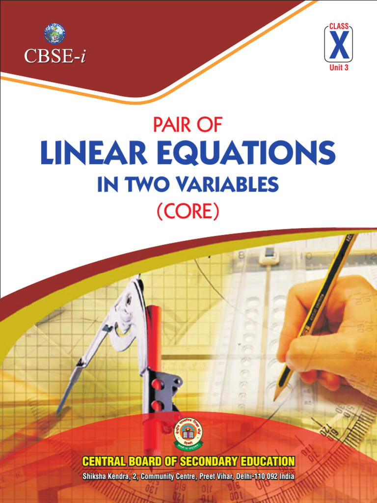 Unit-3 Pair of Linear Equation in Two Var-Cor | PDF