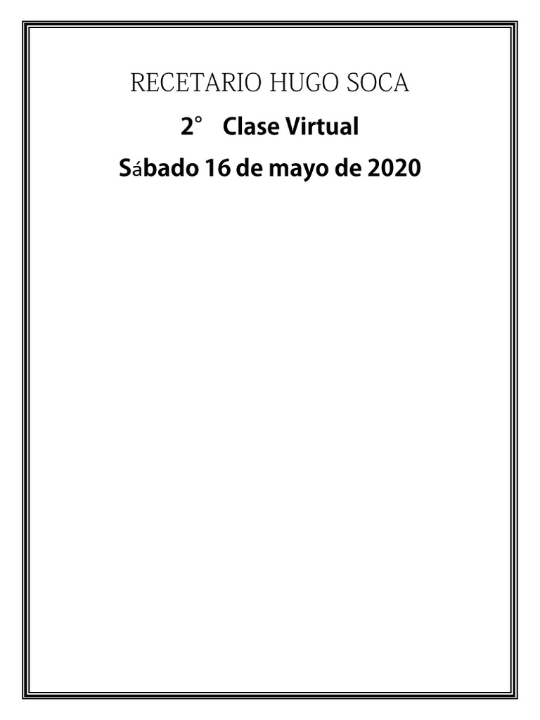 Recetario Completo Hugo Soca | PDF