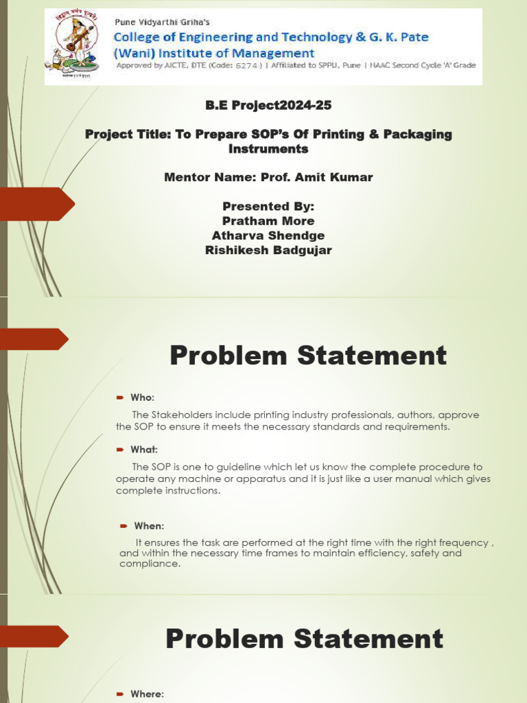 (SOP of Instrument) | PDF