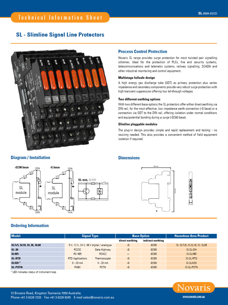 Technical Spec SL Protectors | PDF