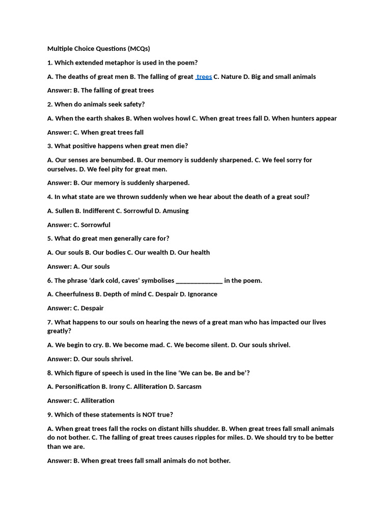 Great Trees Fall | PDF