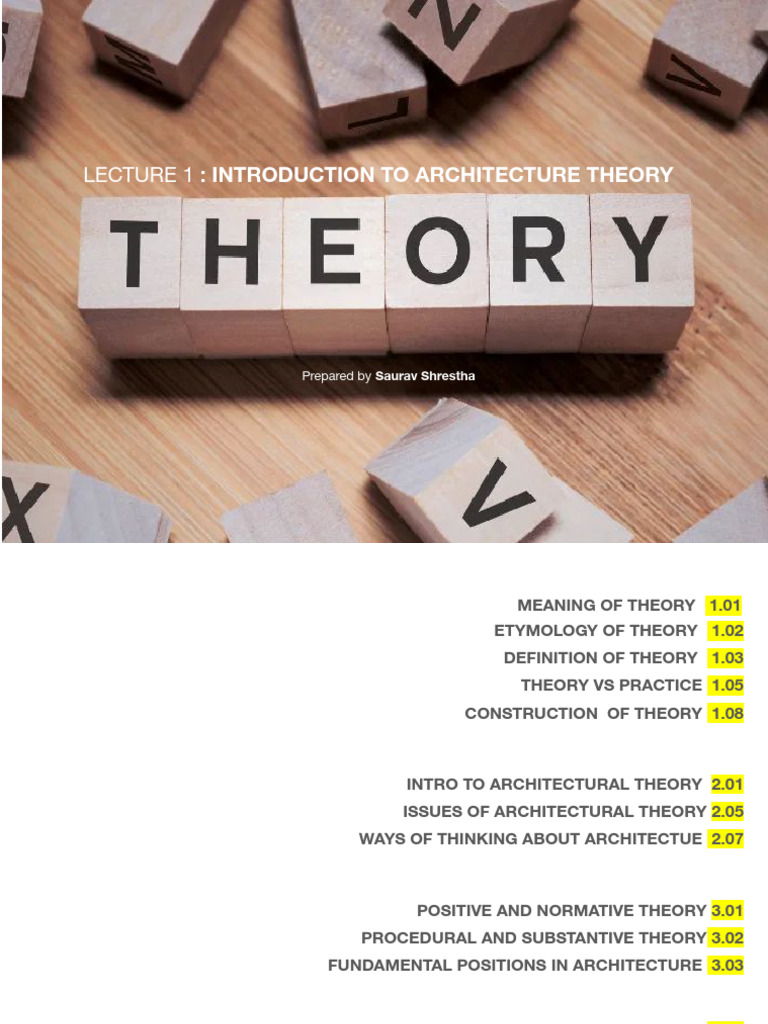 CH1 - L1 - Introduction To Architectural Theory | PDF