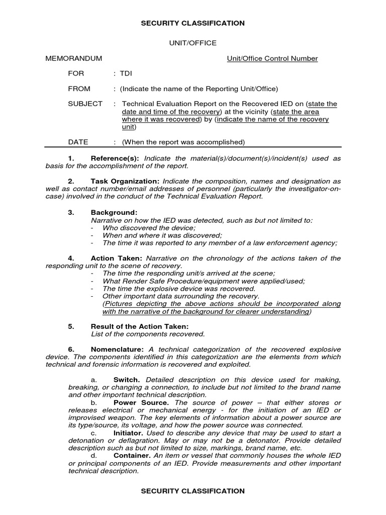 Annex B - Standard Technical Evaluation Report Format | PDF