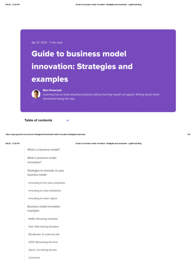 Guide To Business Model Innovation - Strategies and Examples ...