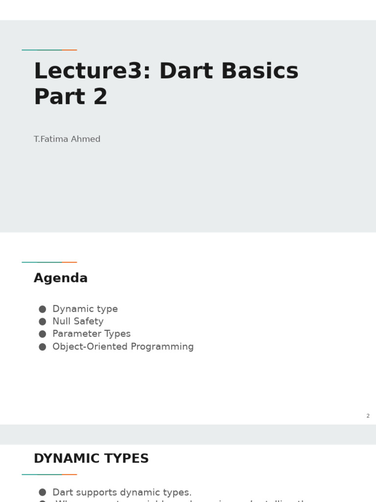 Lecture 3 - Dart Basics Part2 | PDF