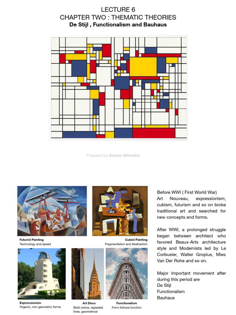 CH2 - L6 - de Stijl, Functionalism & Bauhaus | PDF