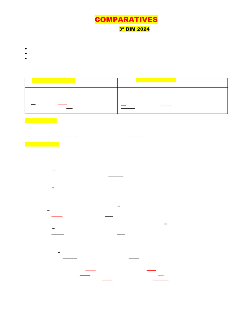 Comparatives-2º Ano-3º Bim 24 | PDF