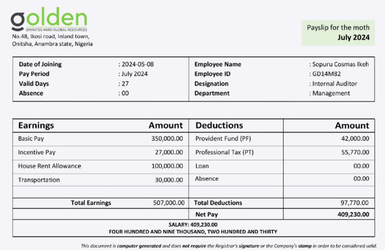 31072025_Payslip_July | PDF