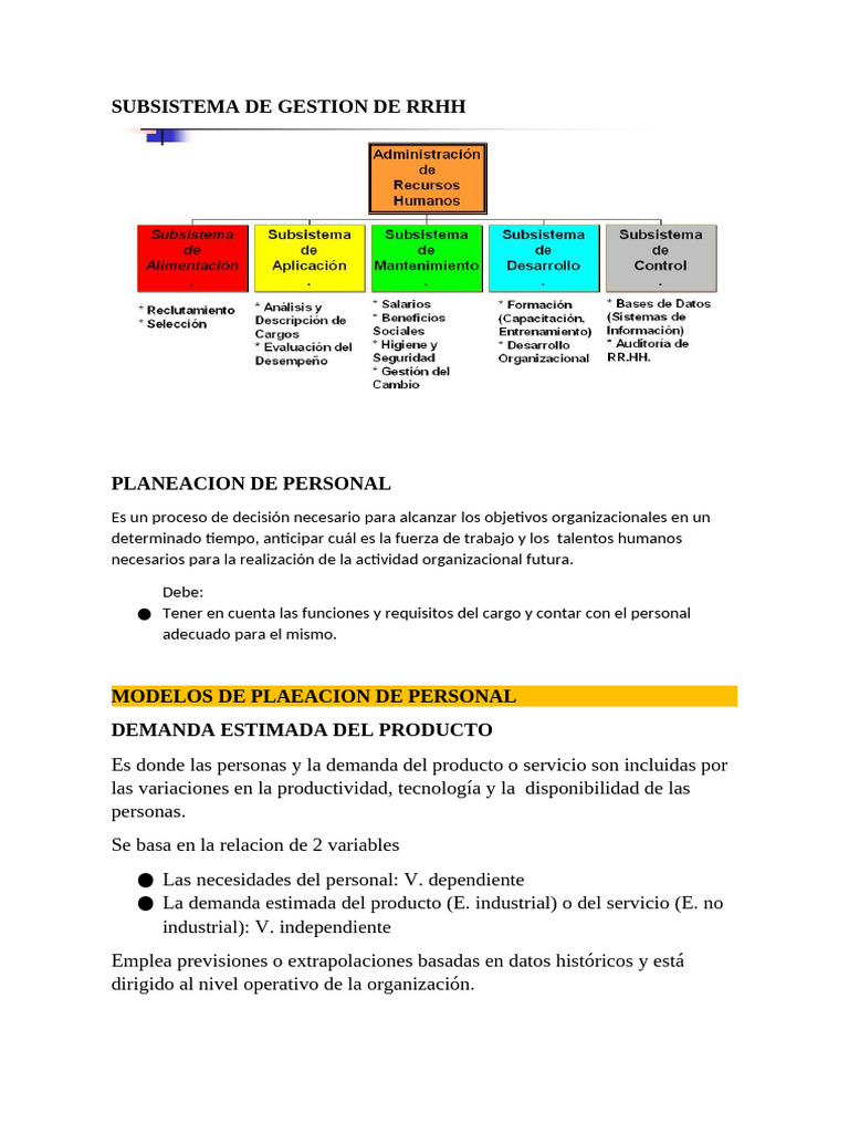 PLANEACION DE PERSONAL Apunte | PDF | Gestión de recursos humanos ...