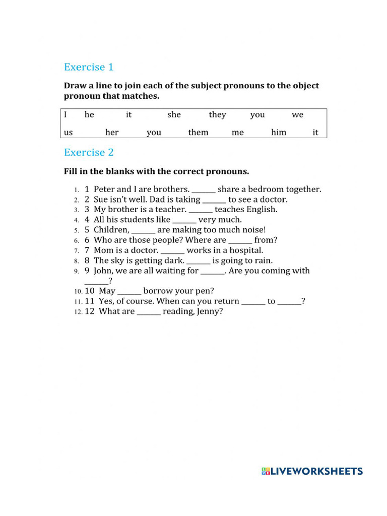 Subject and Object Pronouns 2 | PDF