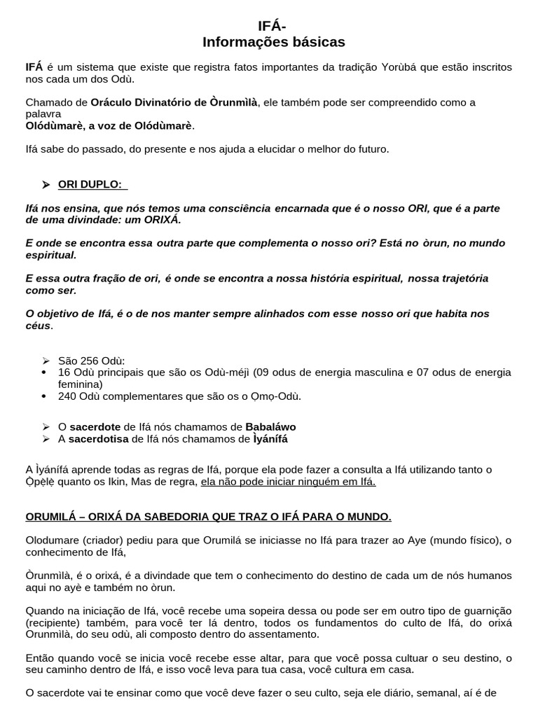 Ifá de Forma Rapida | PDF