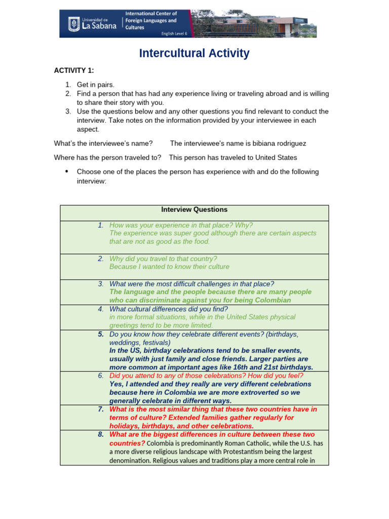 Ticket-In Week 12, Intercultural Activity Resuelto | PDF