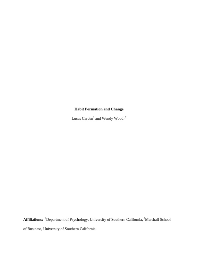 Habit Formation and Change Draft | PDF