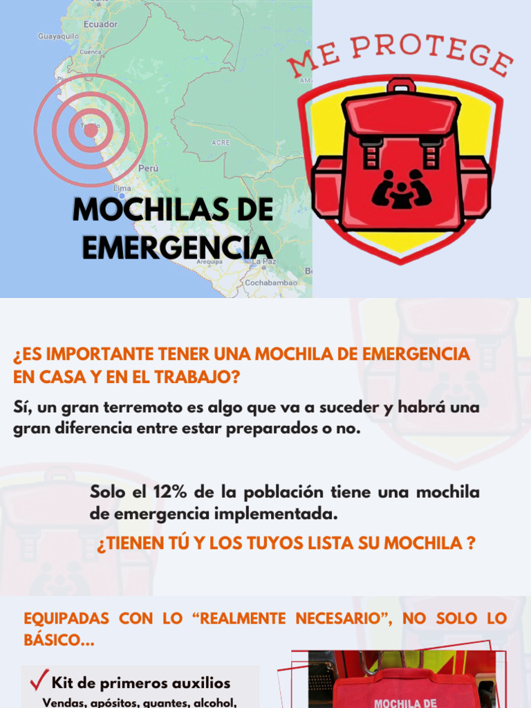 Mochilas de Emergencia Me Protege | PDF