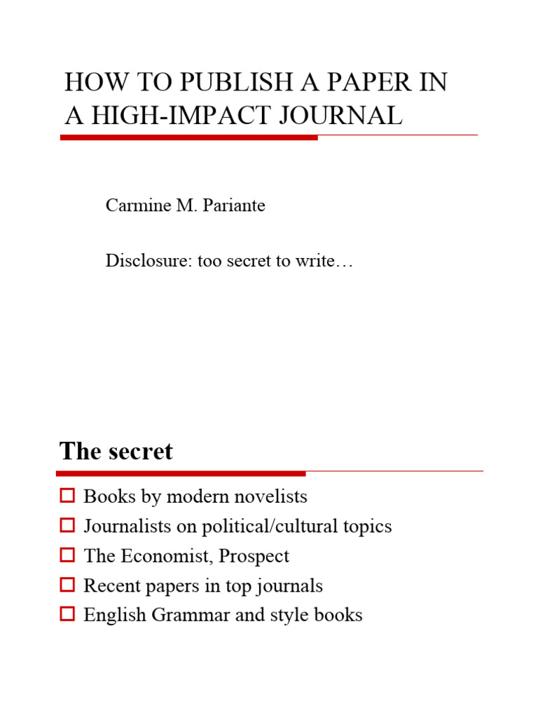 HOW TO PUBLISH - Single - Slides | PDF