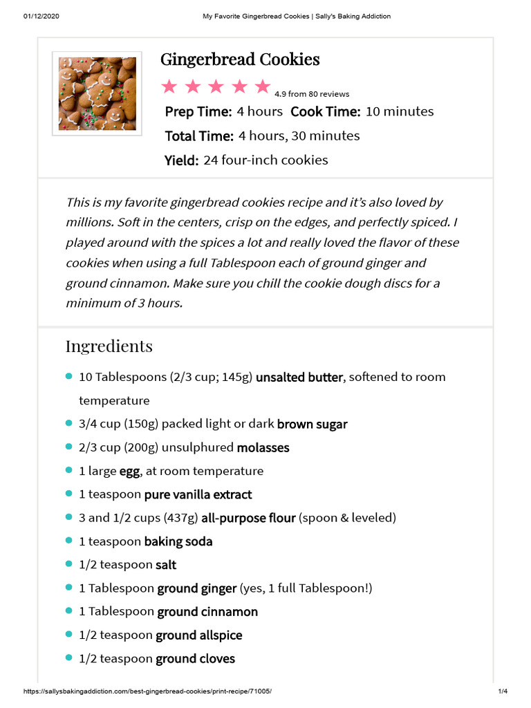 My Favorite Gingerbread Cookies | PDF | Teaspoon | Gingerbread