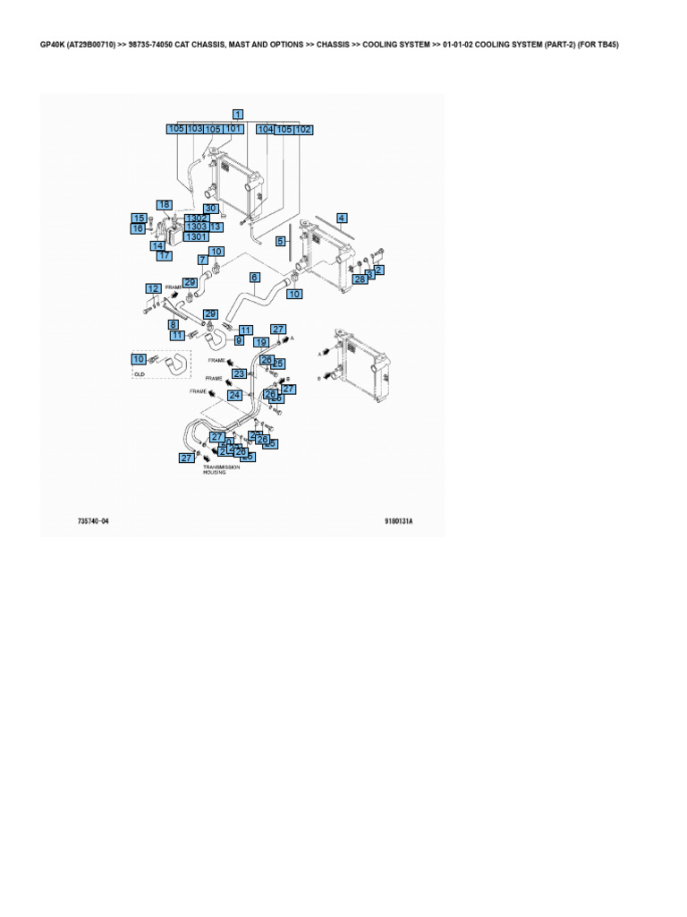 GP40K (At29b00710) 98735-74050 Cat Chassis, Mast and Options Chassis ...