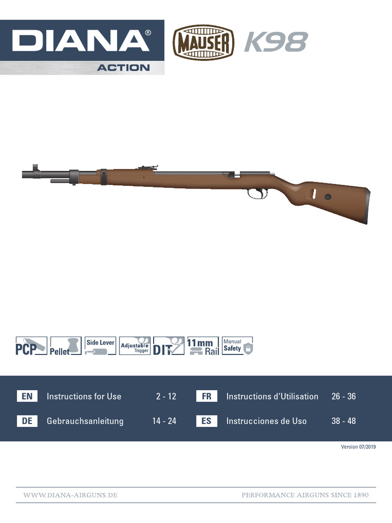 Diana Mauser K98 Manual | PDF