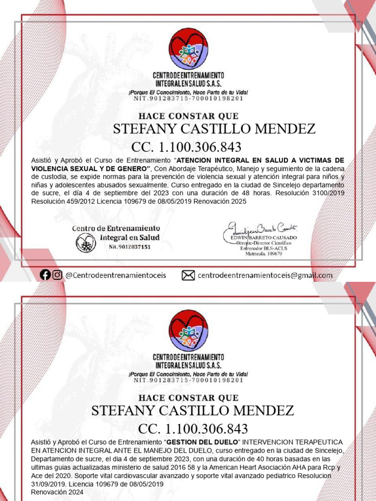 CERTIFICADOS | PDF
