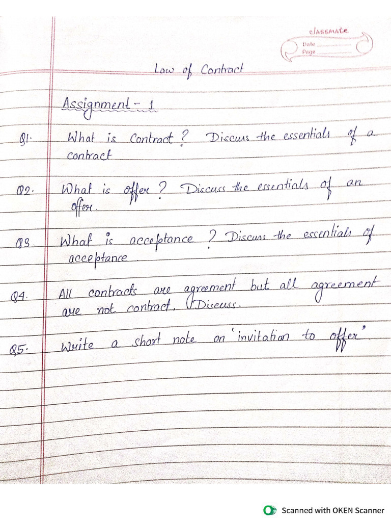 Contract Assignment 1 | PDF