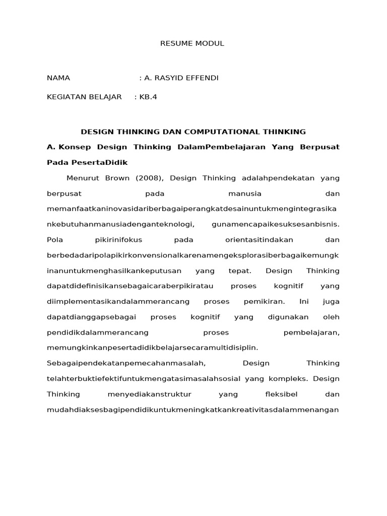 Resume Modul 4 Design Thinking | PDF