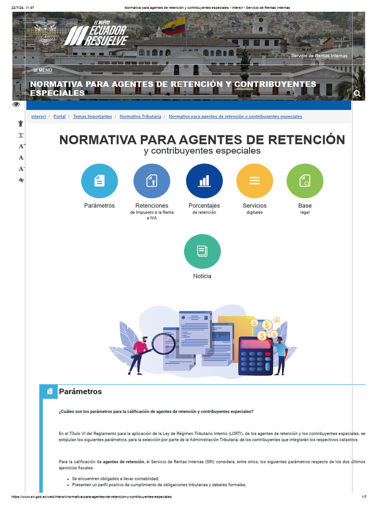 Normativa para Agentes de Retención y Contribuyentes Especiales ...