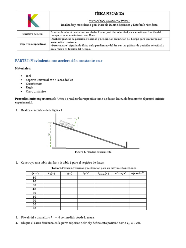 Lab-Cinemática 1D | PDF