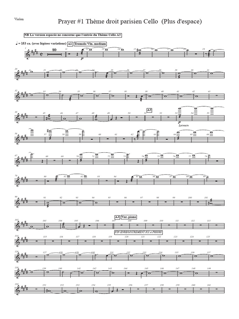 Prayer #1 Thème Droit Parisien - Violon | PDF