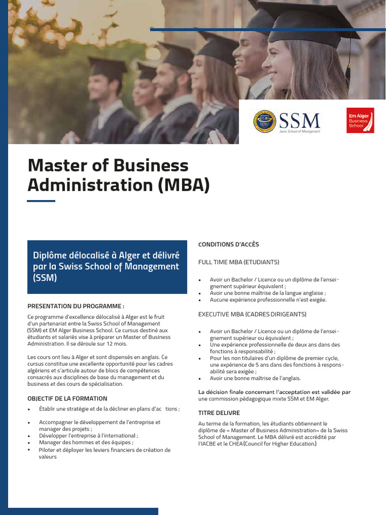 Master of Business Administration MBA | PDF