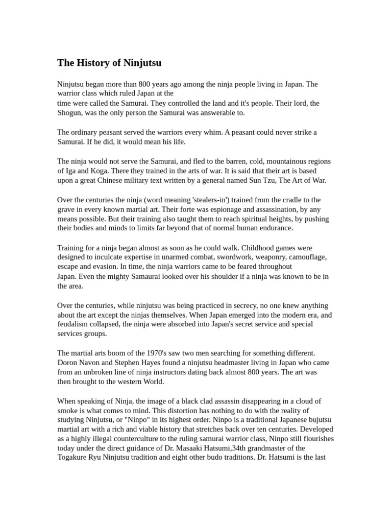 Ninjutsu History | PDF