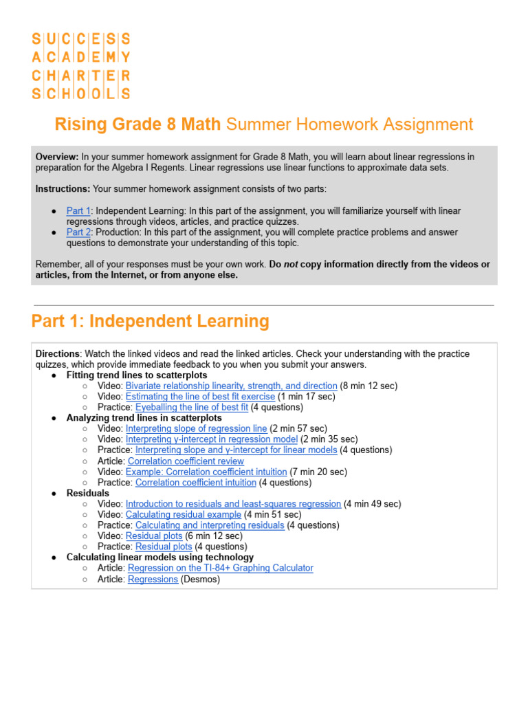 Kami Export - Thierno Diallo - Rising GR 8 Summer HW - Math Assignment | PDF