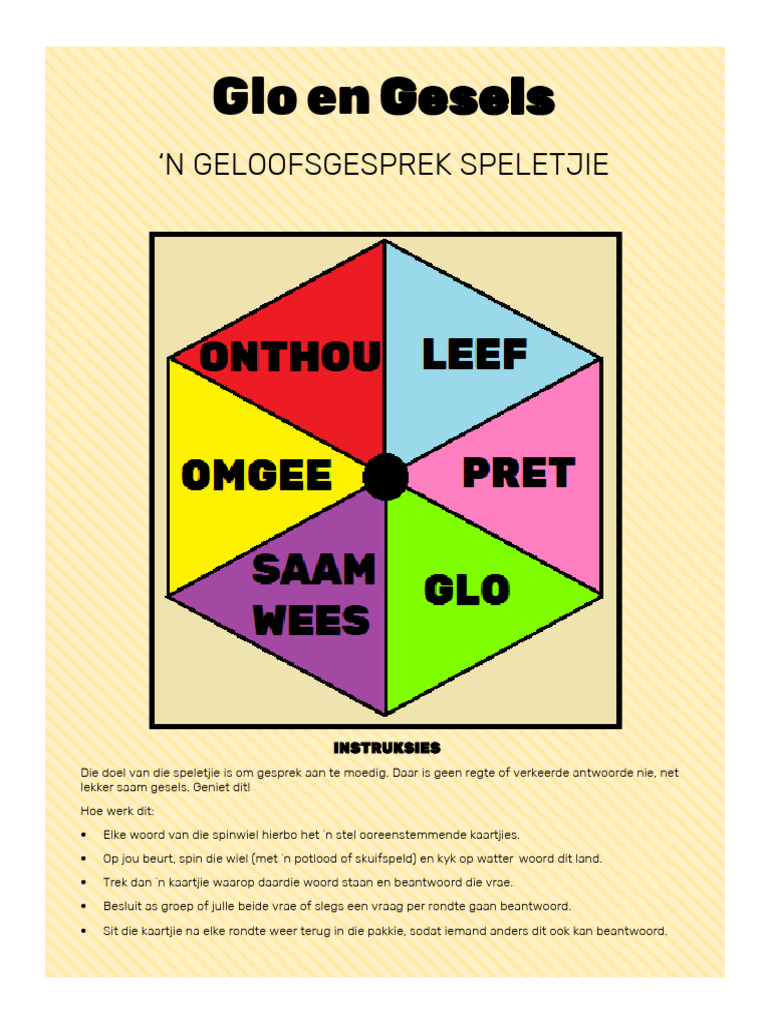 Glo en Gesels Speletjie | PDF