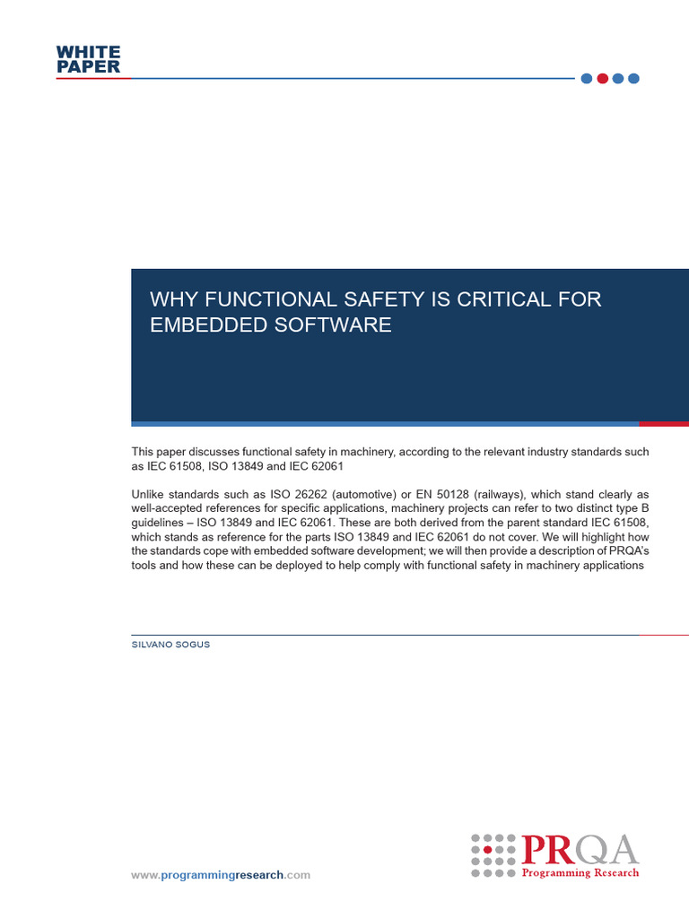 Why Functional Safety Critical Embedded Software WP | PDF Why Functional Safety Critical Embedded Software WP | PDF