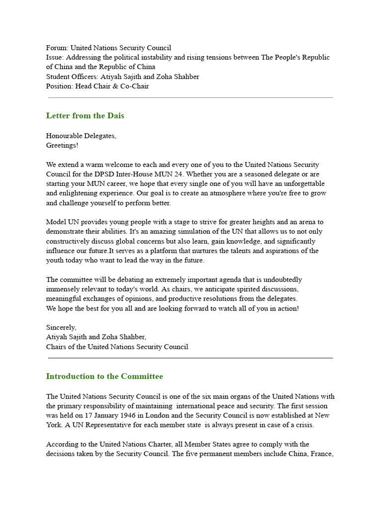 Unsc BG Ihmun@dpsd | PDF