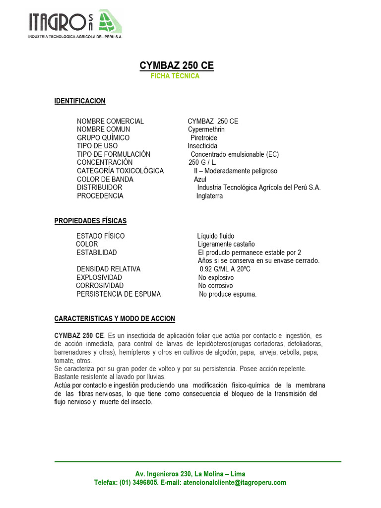 Fichas Tecnica de Cymbaz | PDF