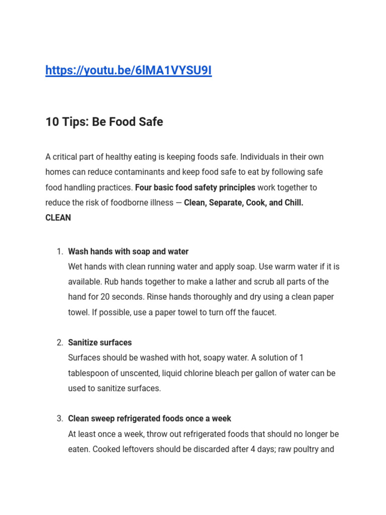 Food Safety | PDF
