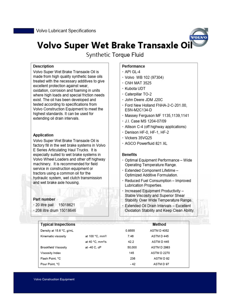 Pds Volvo Super Wet Brake 102 | PDF