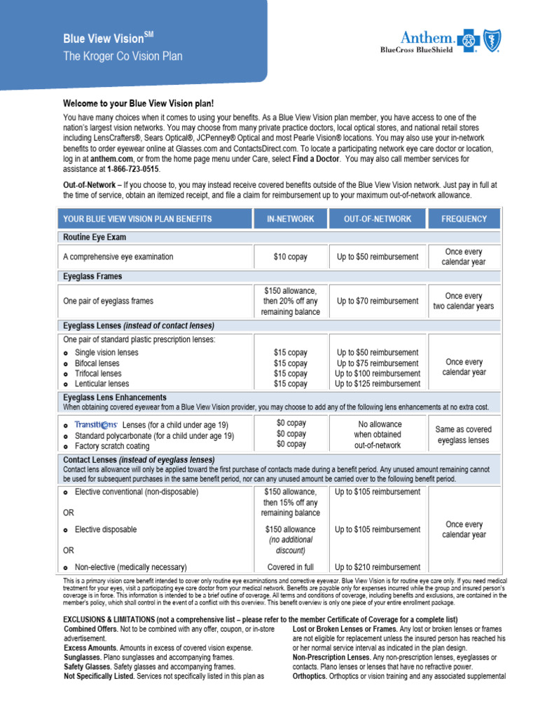 Kroger Vision Details | PDF