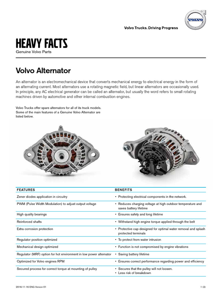 Volvo Alternator | PDF | Engines | Computers