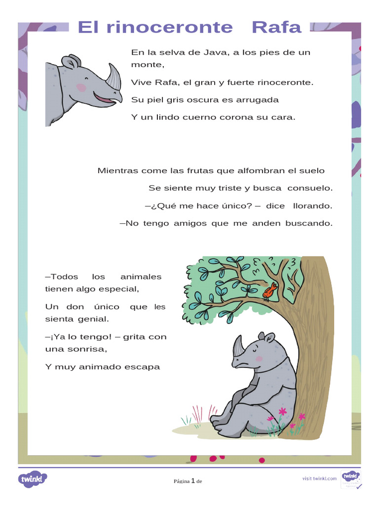 El rinoceronte Rafa - Comprension lectora (2)-convertido 2 | PDF