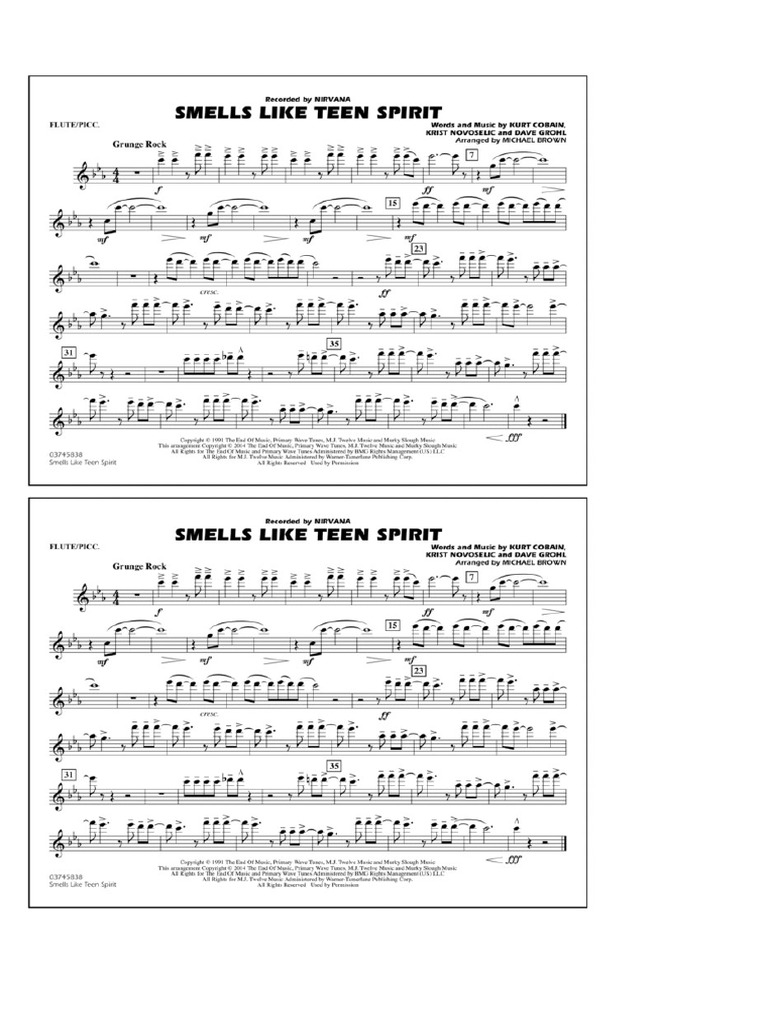01 - Smells Like Teen Spirit - Flute - Piccolo | PDF
