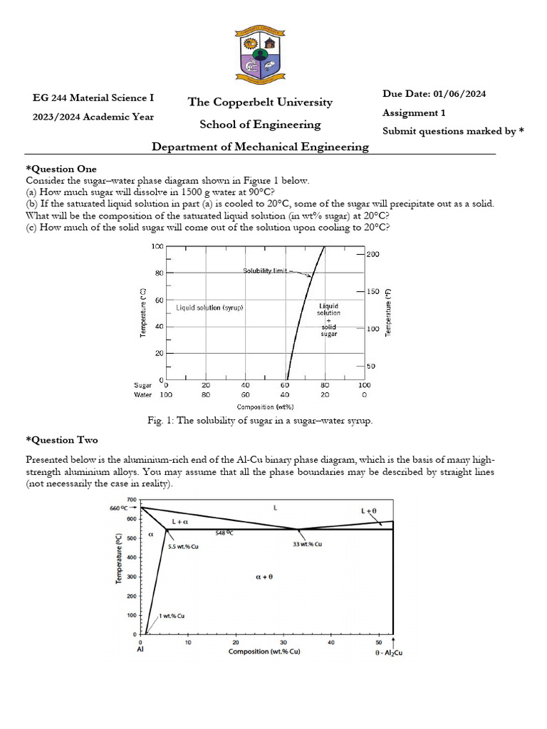 EG 244 Assignment | PDF | Phase (Matter) | Solid