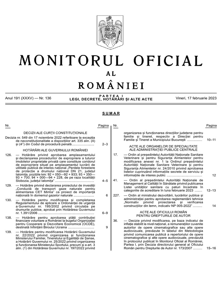 Monitorul Oficial Partea I Nr. 136 | PDF