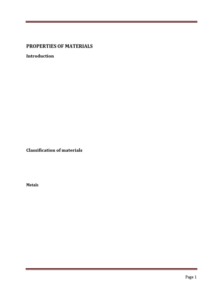 Properties of Materials | PDF | Deformation (Engineering) | Elasticity ...