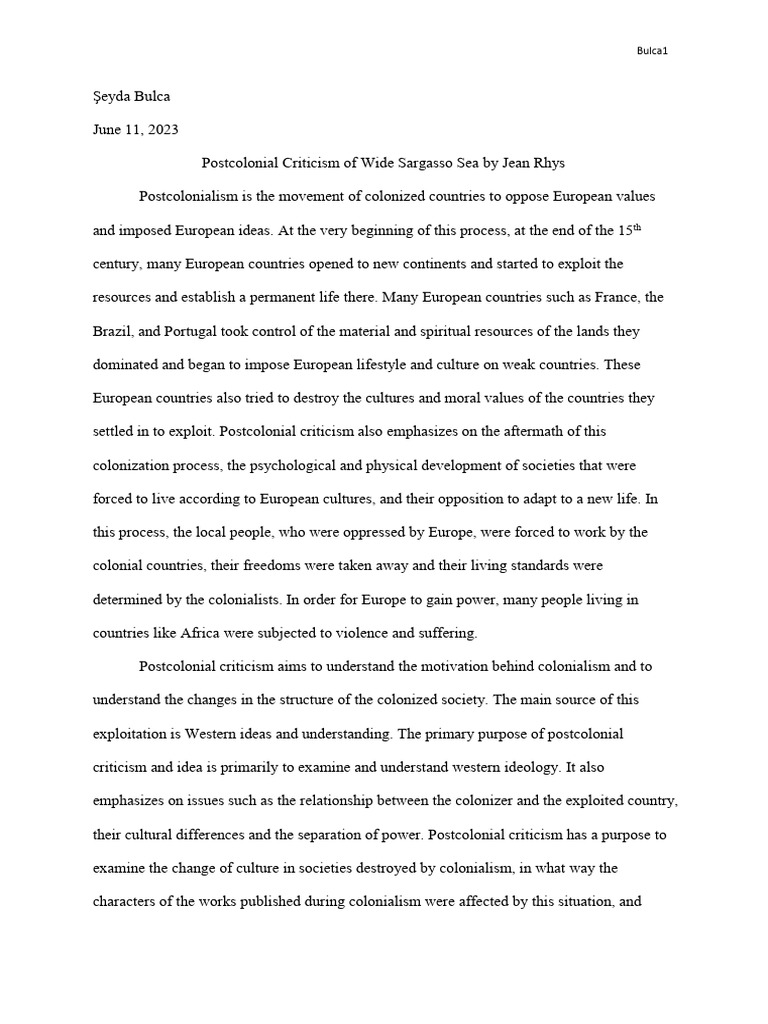 Wide Sargasso Sea by Jean Rhys | PDF