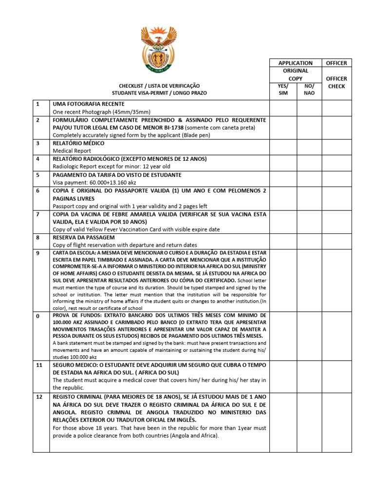 Long Term Checklist | PDF