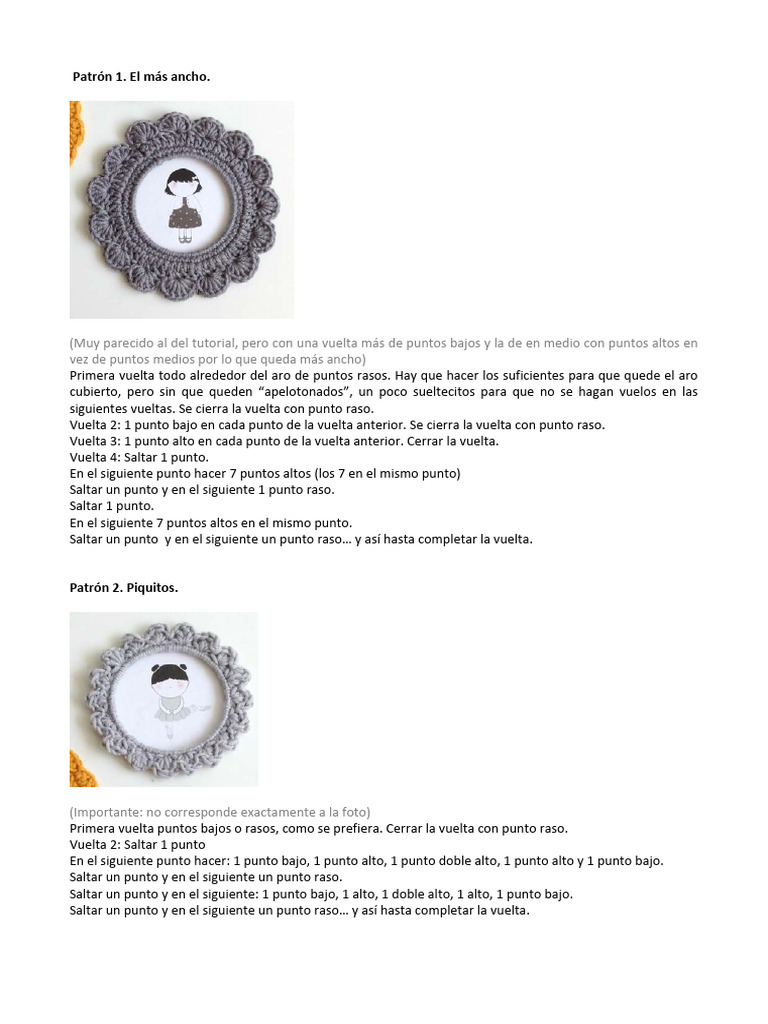Patrones de Crochet: Ancho, Piquitos y Onditas | PDF