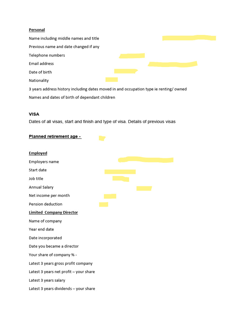 Fact Find Questionnaire - Completed | PDF